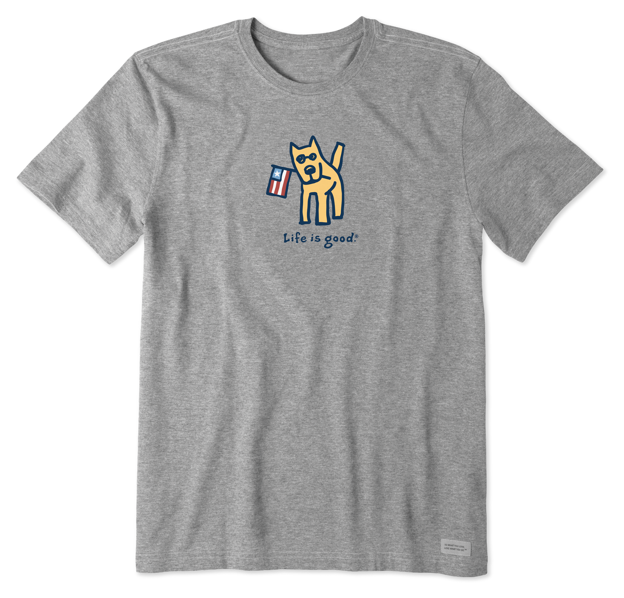 Life is Good Rocket with Flag Vintage Crusher Short-Sleeve T-Shirt for ...